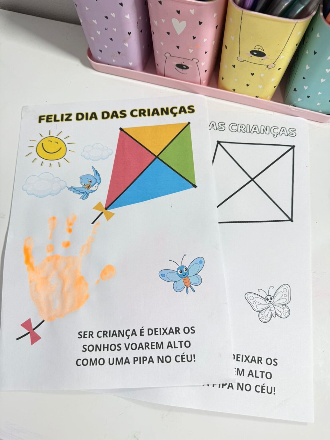 Atividade Pipa - Dia das crianças - Espaço Pedagógico Encantar