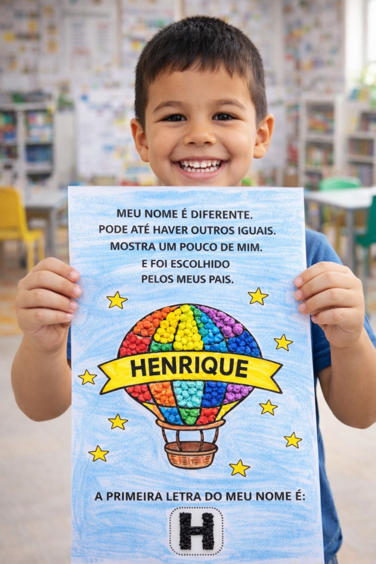 Atividade meu nome/ Letra inicial - Espaço Pedagógico Encantar
